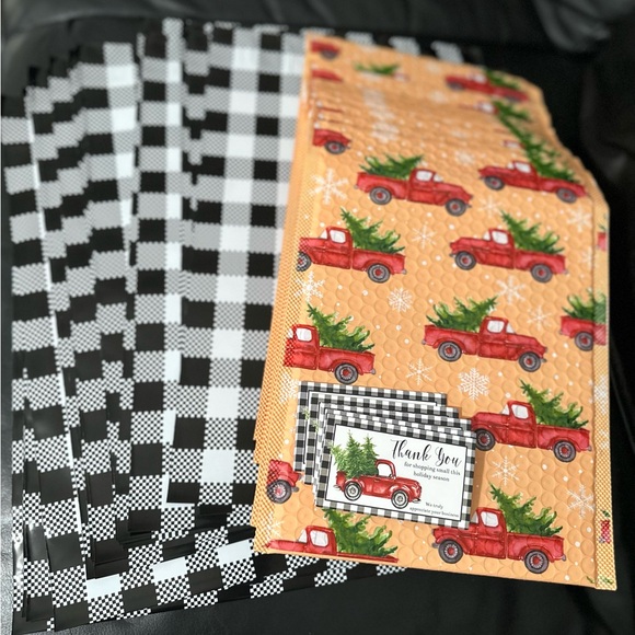 Office | Last Set Christmas Holiday Trucks Bubble Mailers Buffalo Plaid ...